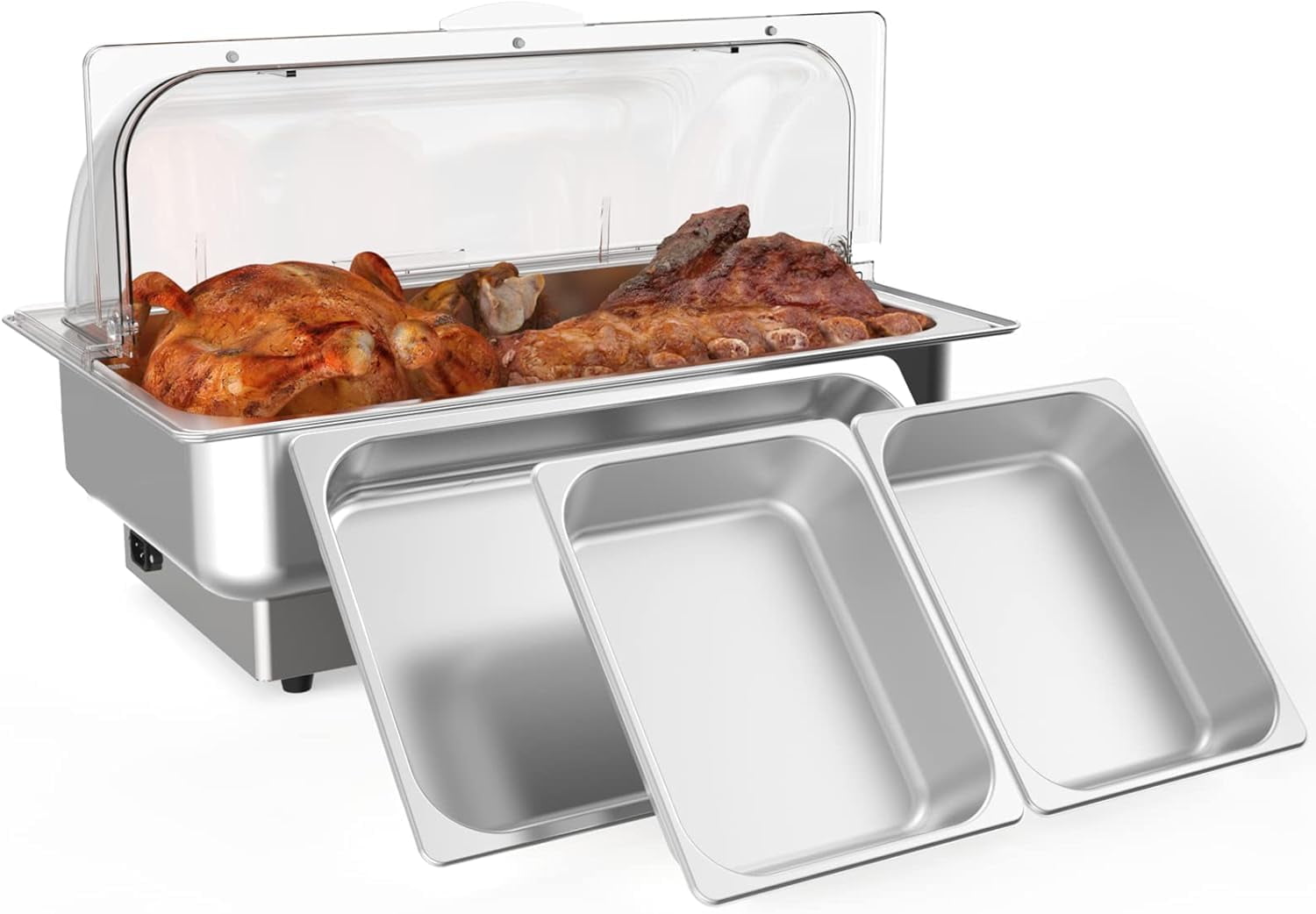 Towallmark Electric Rectangular Chafing Dish Buffet Set,9QT Stainless ...