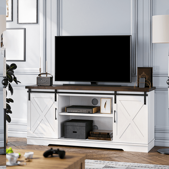 Towallmark Farmhouse TV Stand for 65 inch TV, Entertainment Center for ...