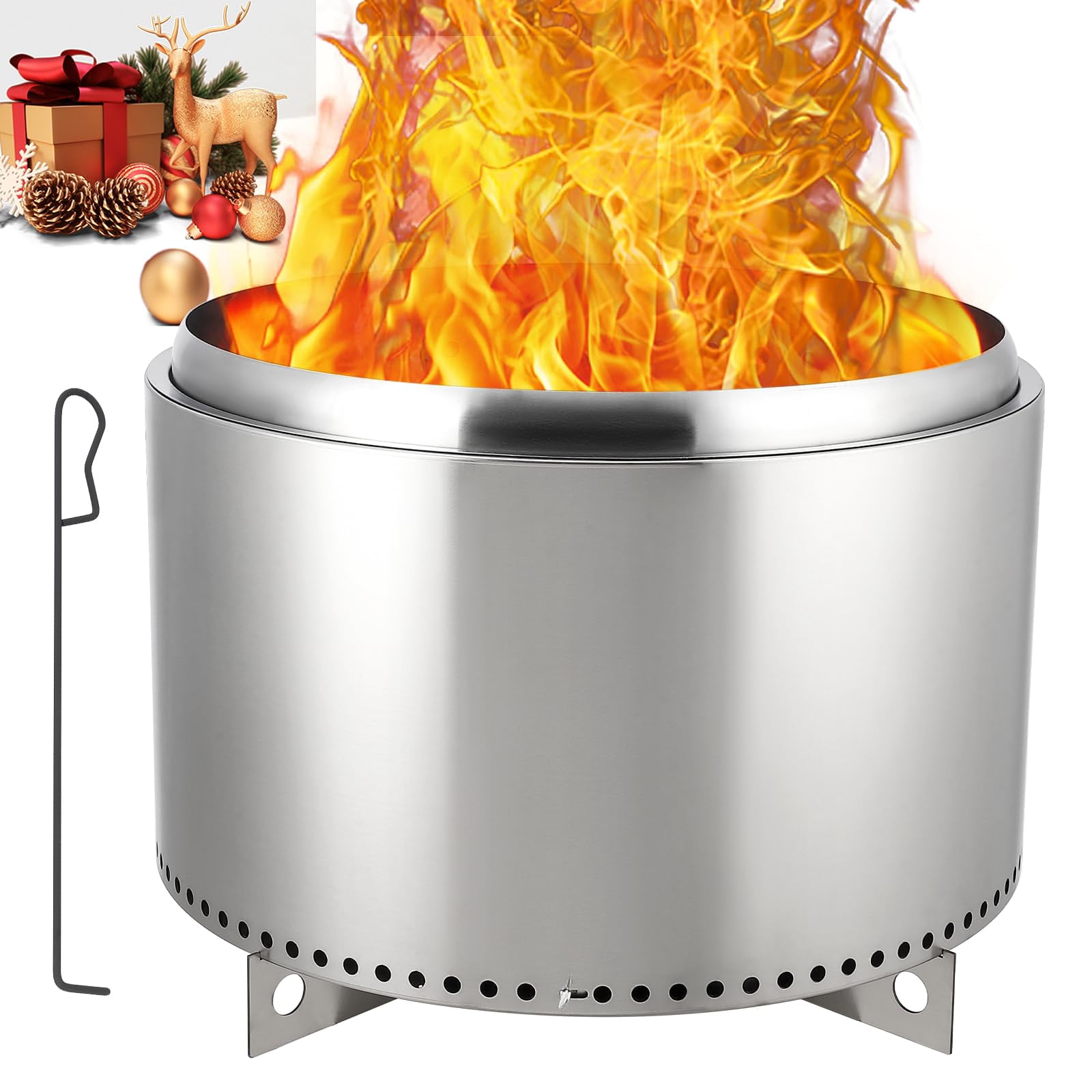 Towallmark Fire Pits for Garden, 35.4 Inch Smokeless Fire Pit, 304 ...