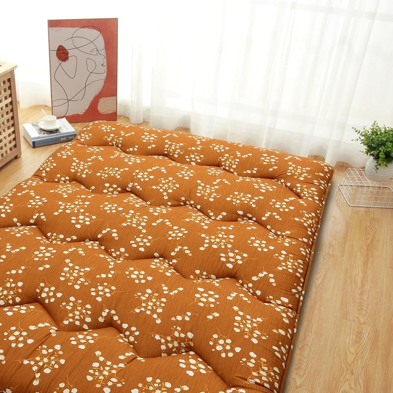 Towallmark Floral Pattern Japanese Futon Mattress for Adults, Full Size ...