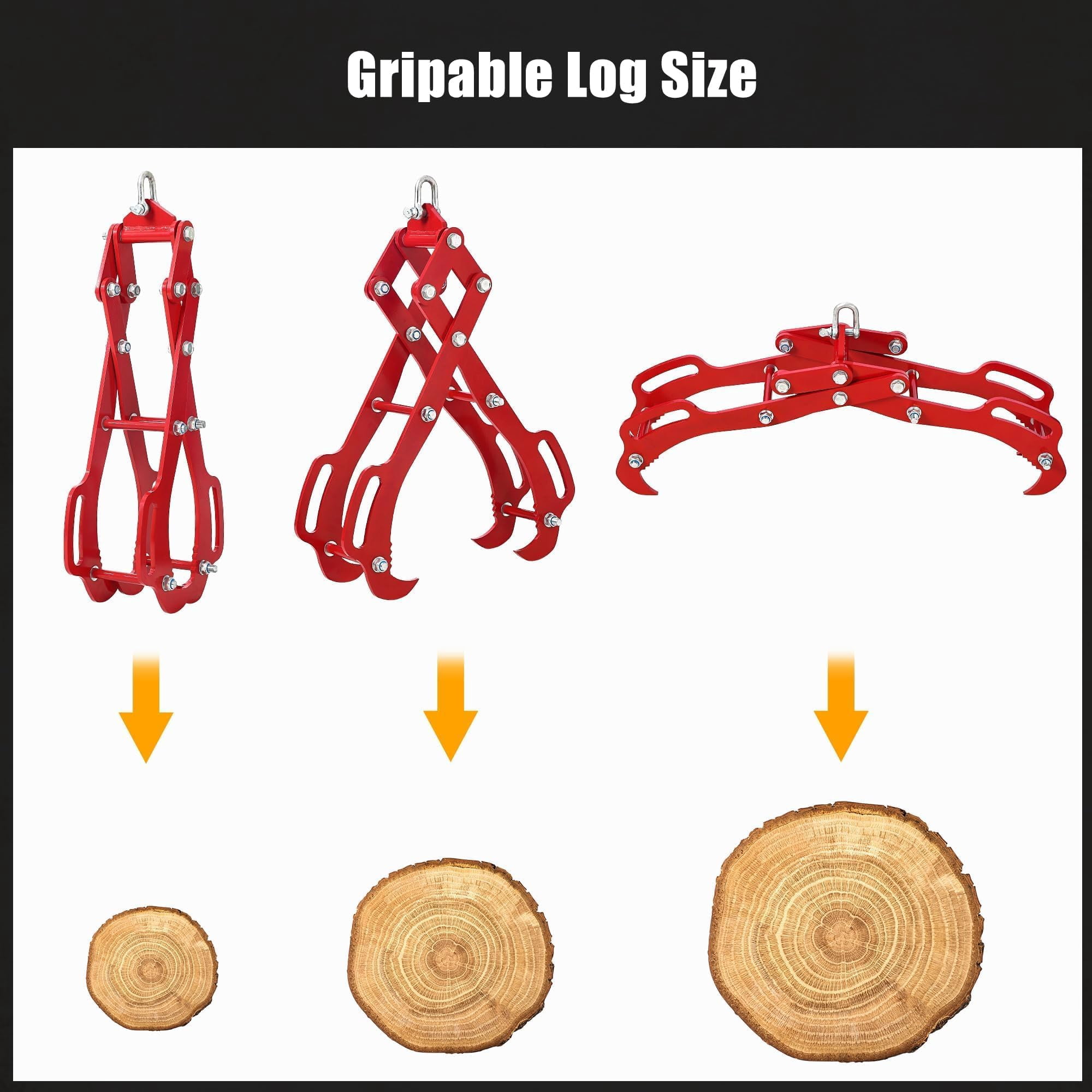 Towallmark Heavy Duty 4-Claw Log Lifting Tongs, 36" Length, Solid Steel ...