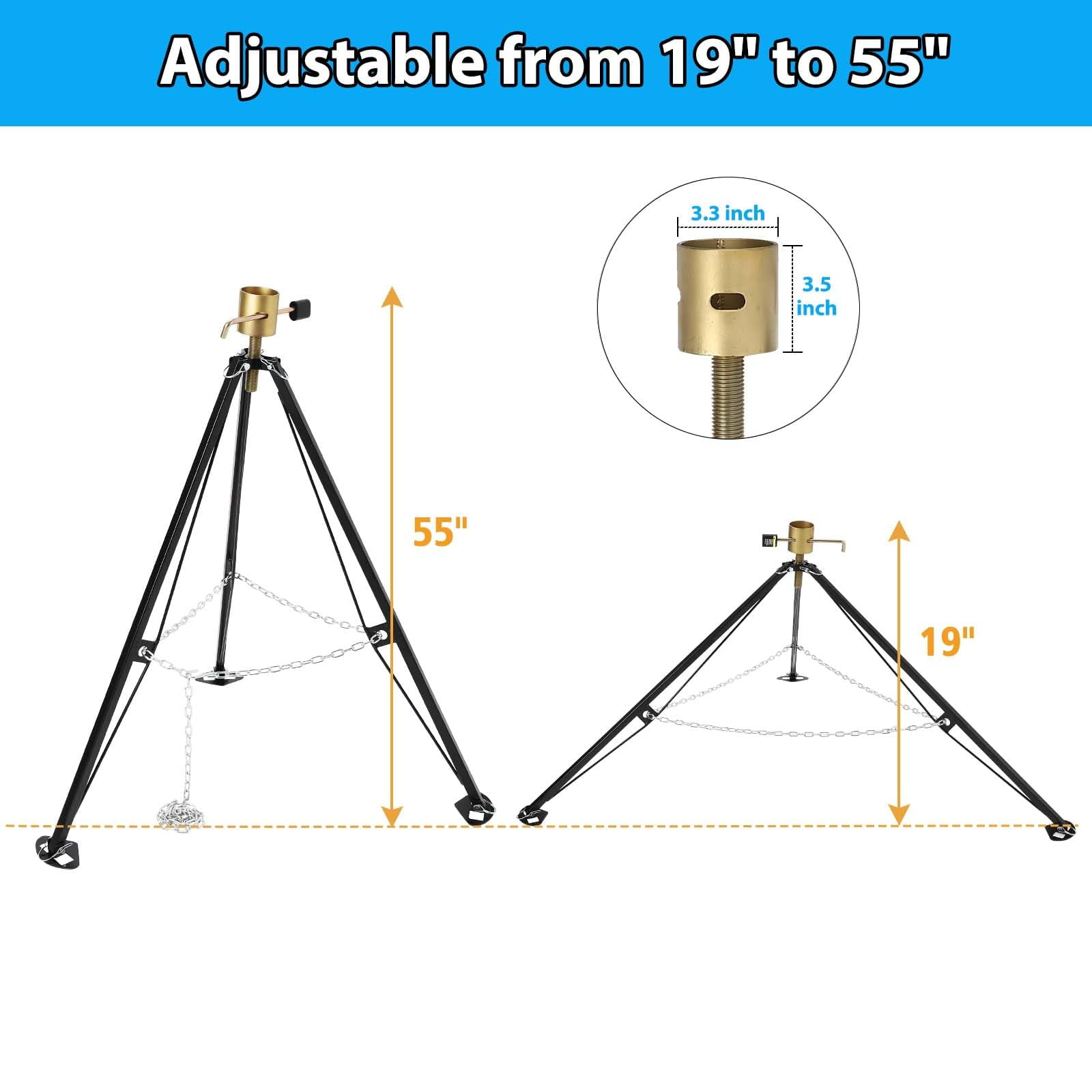 Towallmark Heavy-Duty 5th Wheel Tripod Stabilizer Jack – Adjustable ...