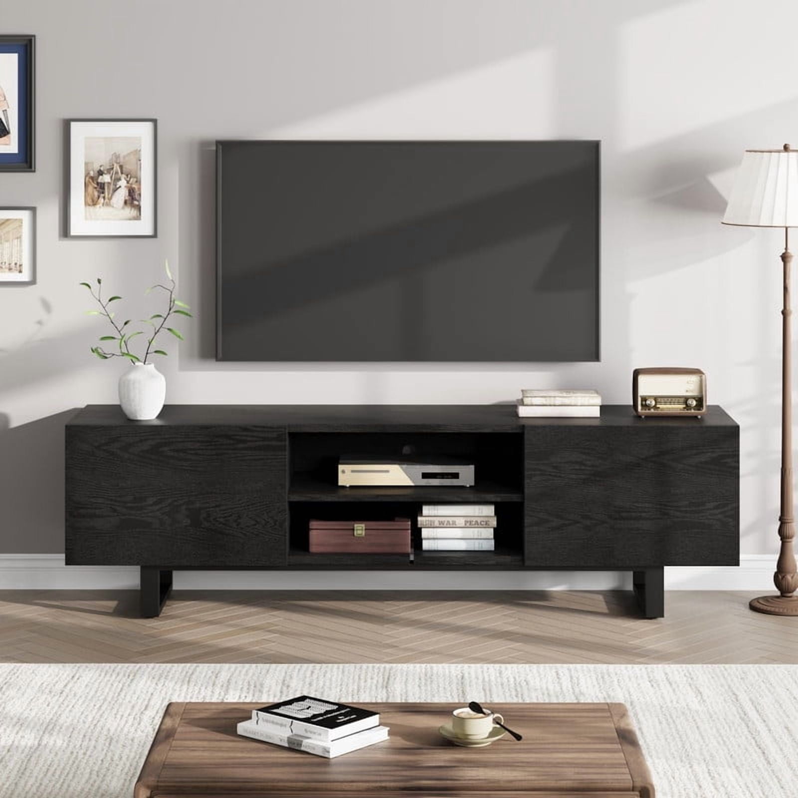 Towallmark Industrial TV Stand for 80 Inch, Modern Entertainment Center ...