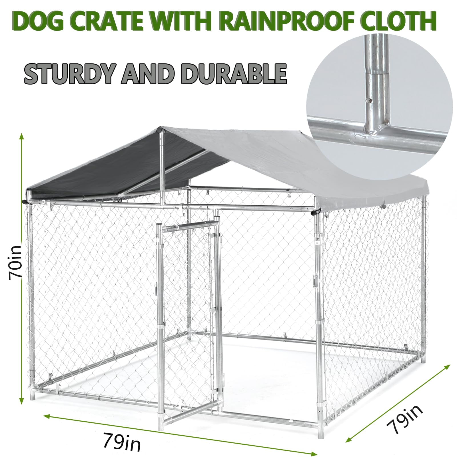 Towallmark Large Outdoor Dog Kennel – 6.6x6.6x5.6 ft Dog House with UV ...