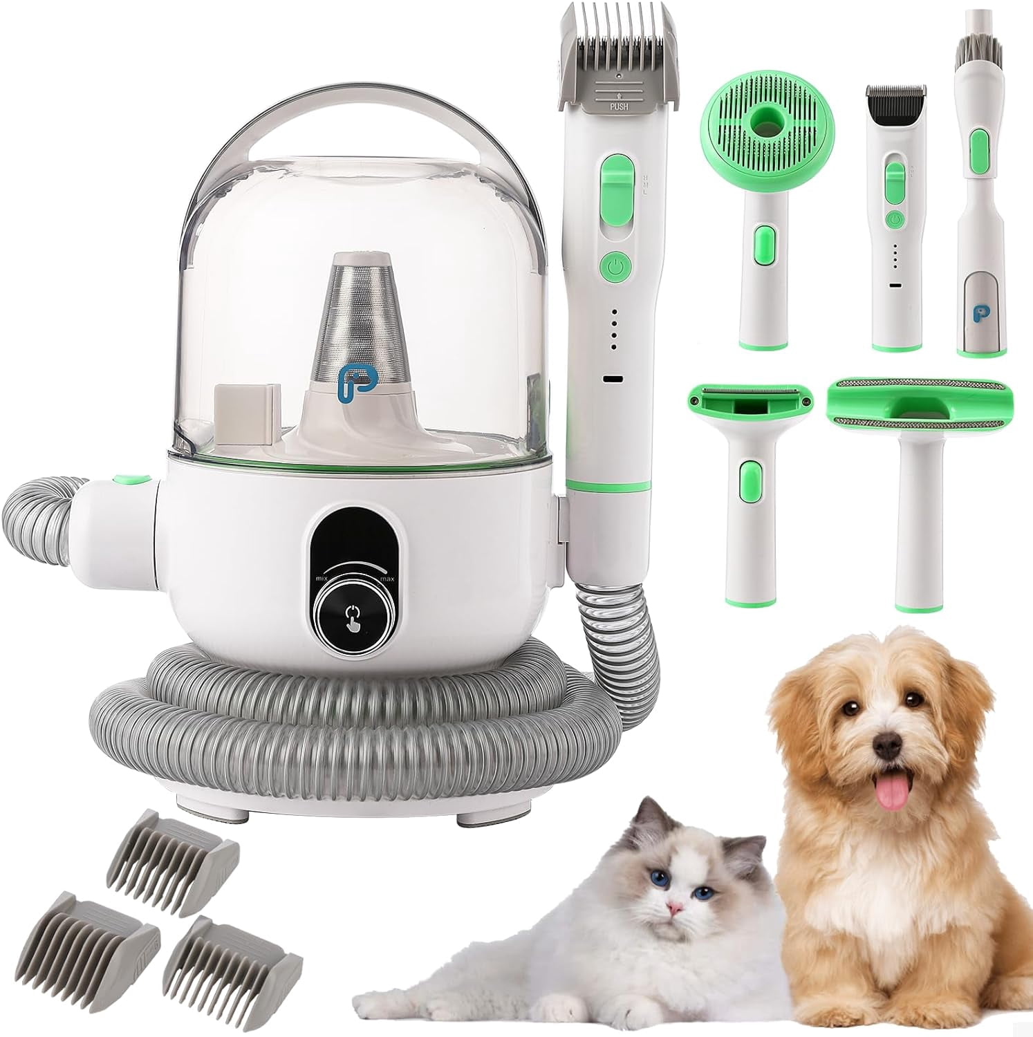 Towallmark Pet Grooming Kit with 2L Vacuum Suction 99% Pet Hair ...