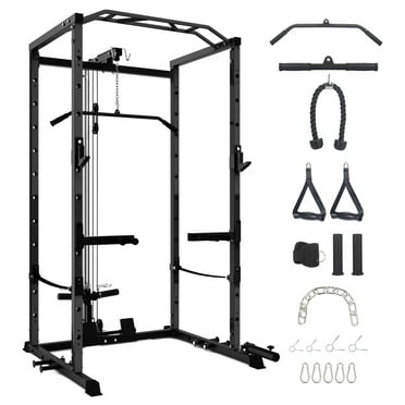 ULTRA FUEGO Power Cage - Multi-Functional Rack with J-Hooks, Dip ...
