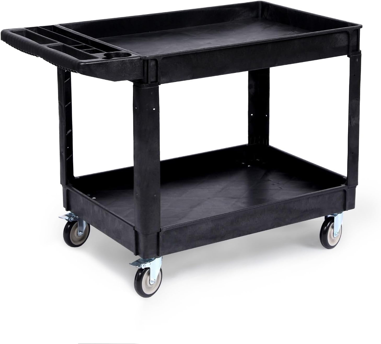 Towallmark Service Cart 2-Shelf, Storage Handle, 500 lbs Capacity, for ...
