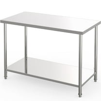 Stainless Steel Table 24 x 48 Inches with Caster Wheels, NSF Heavy Duty ...