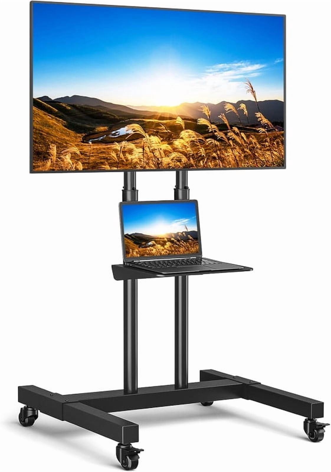 Towallmark TV Stand with Wheels, Mobile Cart for 32-83 Inch TVs up to ...
