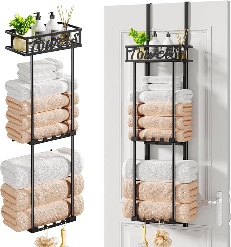 Towar Rack Bathroom Storage - 3 Tier Over The By Towar Rack with Metal ...