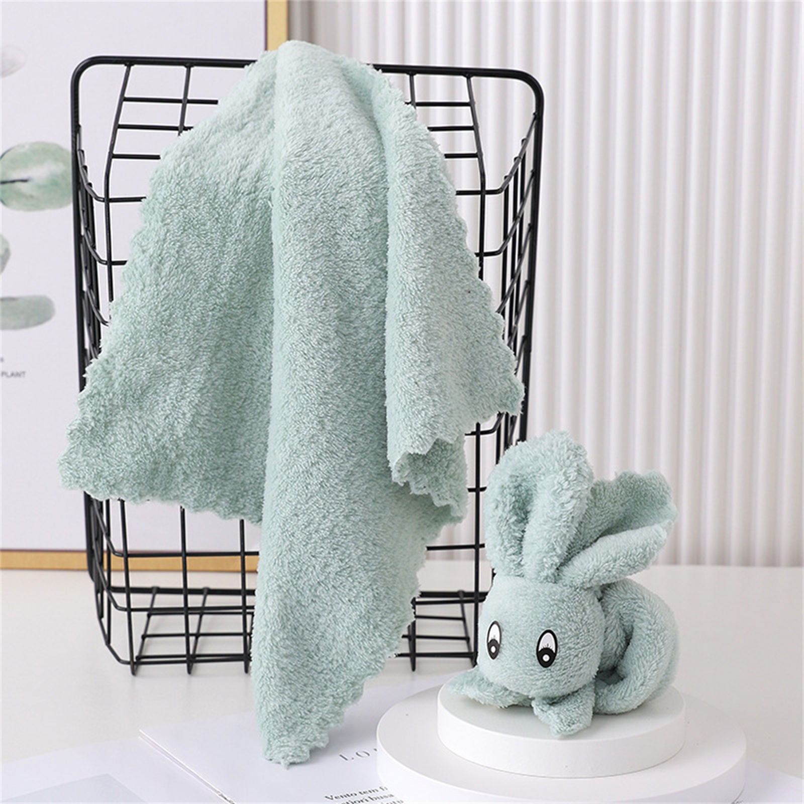 Towel,Bunny Towel Rabbit Handkerchief Bunny Shape Towel Plush Rabbit ...