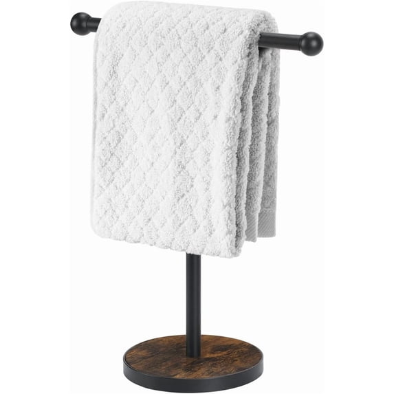 Towel Holder Stand, T-Shape Height 15” Wood Countertop Hand Towel Stand ...