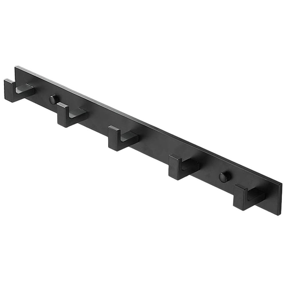 WEAVILUX Weavilux Black Aluminum Wall-Mounted Coat Rack for Storage Use ...