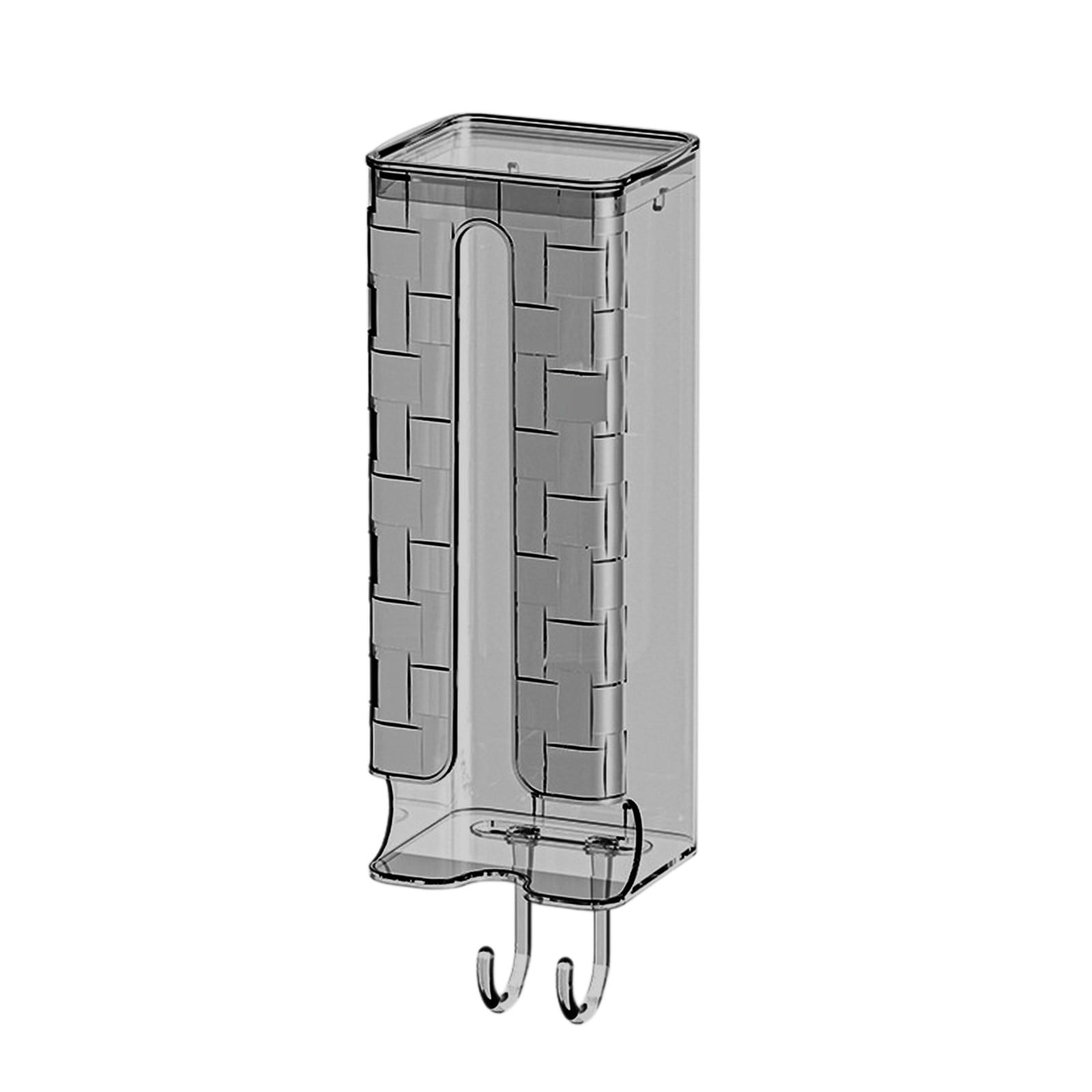 Towel Organizer Wall Mounted Extractable No-Punch Sock Box, Clear/Gray ...