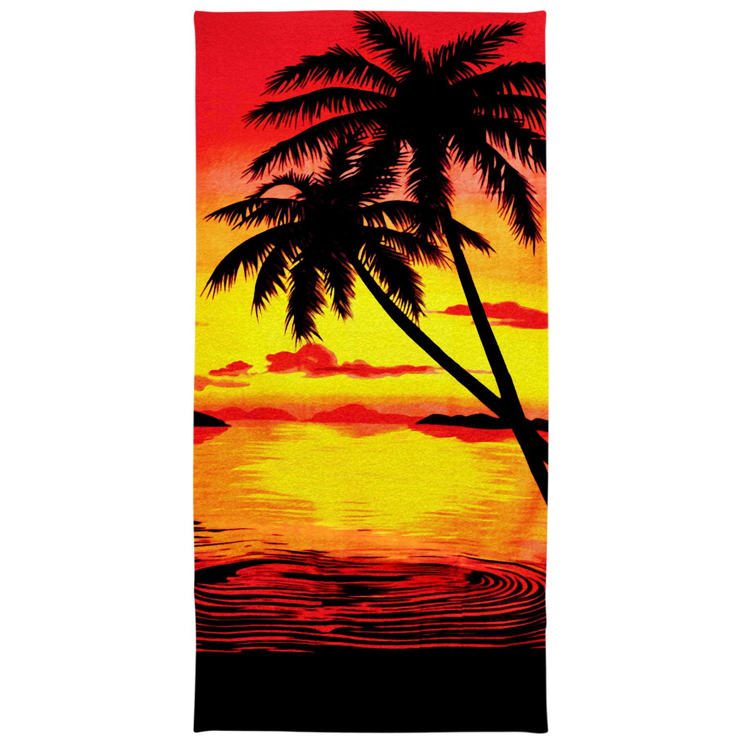 Towel Palm Tree Sunset Beach Towels Novelty Sunset Beach Towel ...