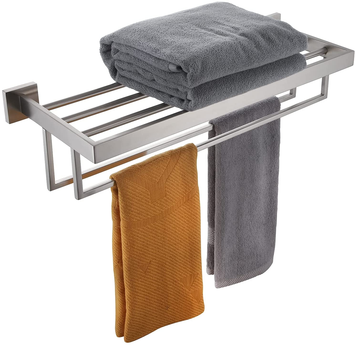 Towel Rack 24'' Bathroom Towel Shelves with Double Towel Bars SUS304 ...