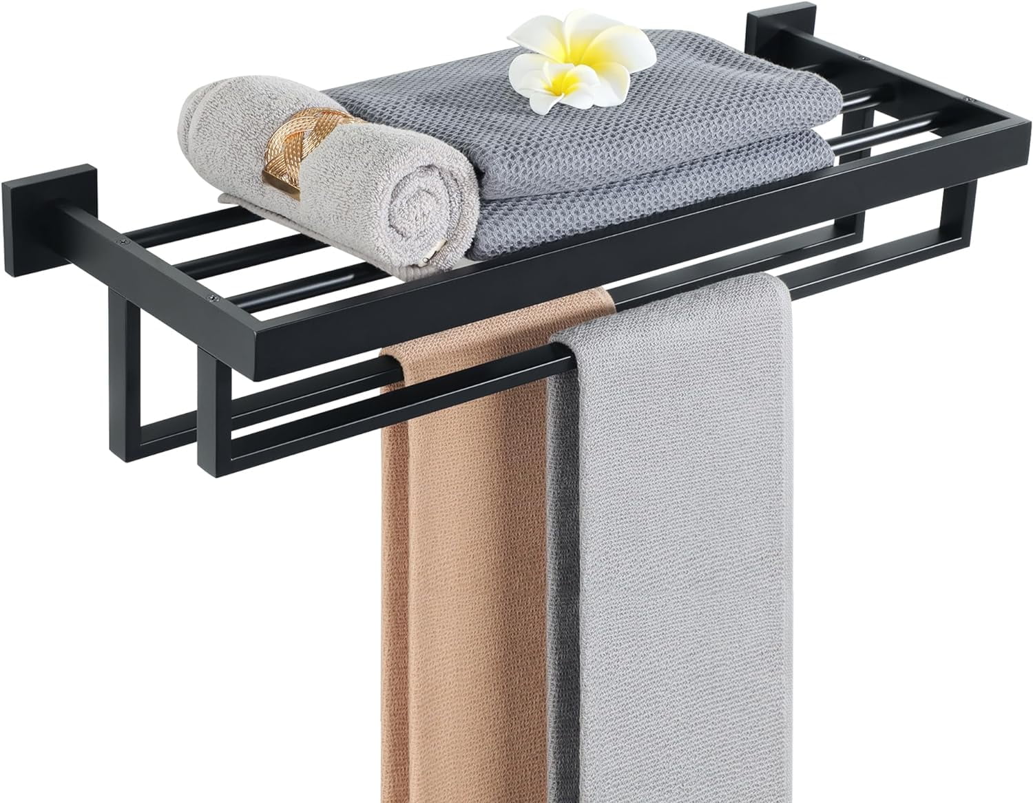 Towel Rack with Double Towel Bar, 24 Inch Towel Racks for Bathroom ...