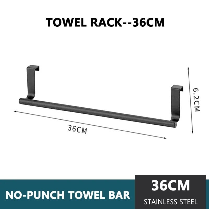 Towel Rack Over Door Towel Bar Hanging Holder Stainless Steel Kitchen ...