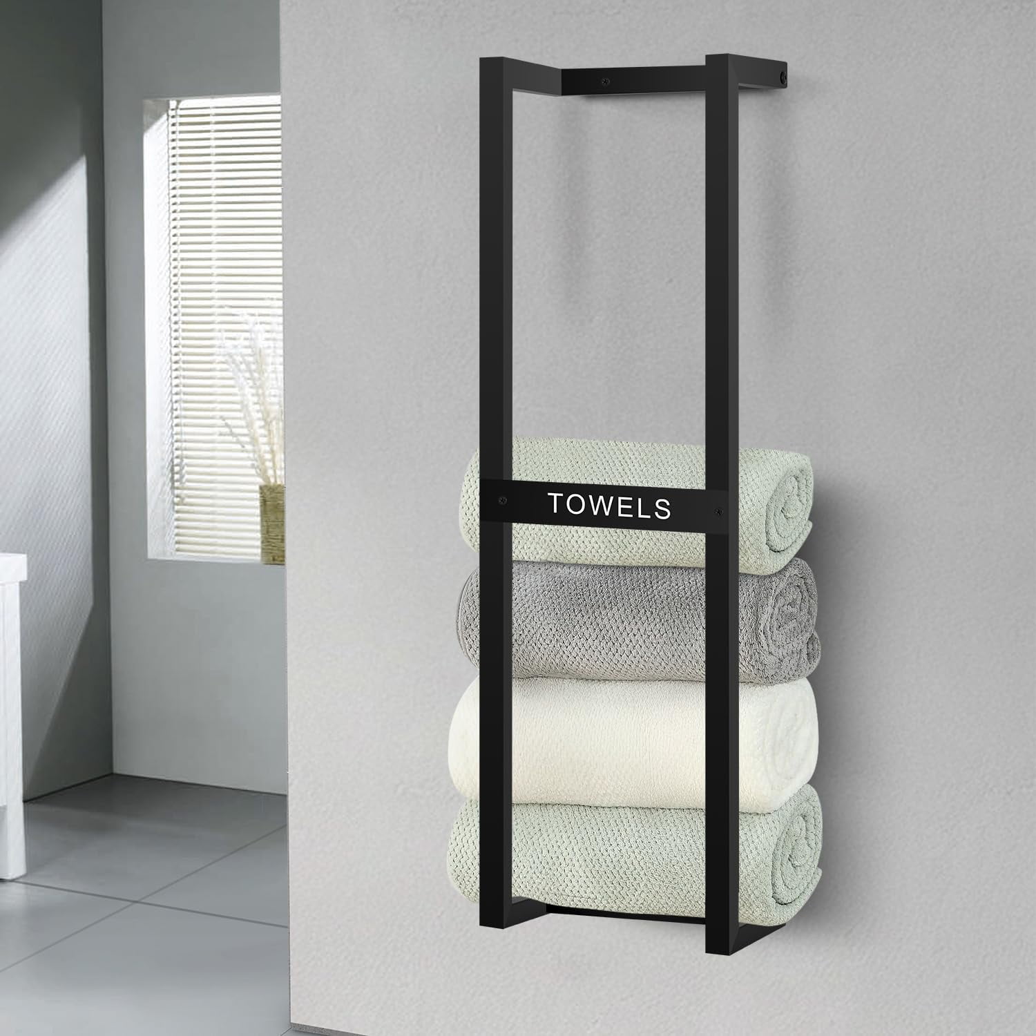Towel Rack for Rolled Towels, Towel Racks for Bathroom, Wall Mounted 31 ...