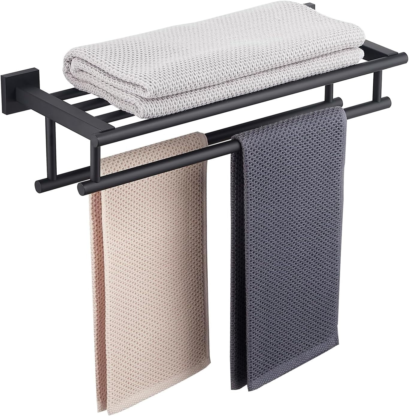 Towel Rack with Shelf 20 Inch Double Towel Racks for Bathroom Matte ...