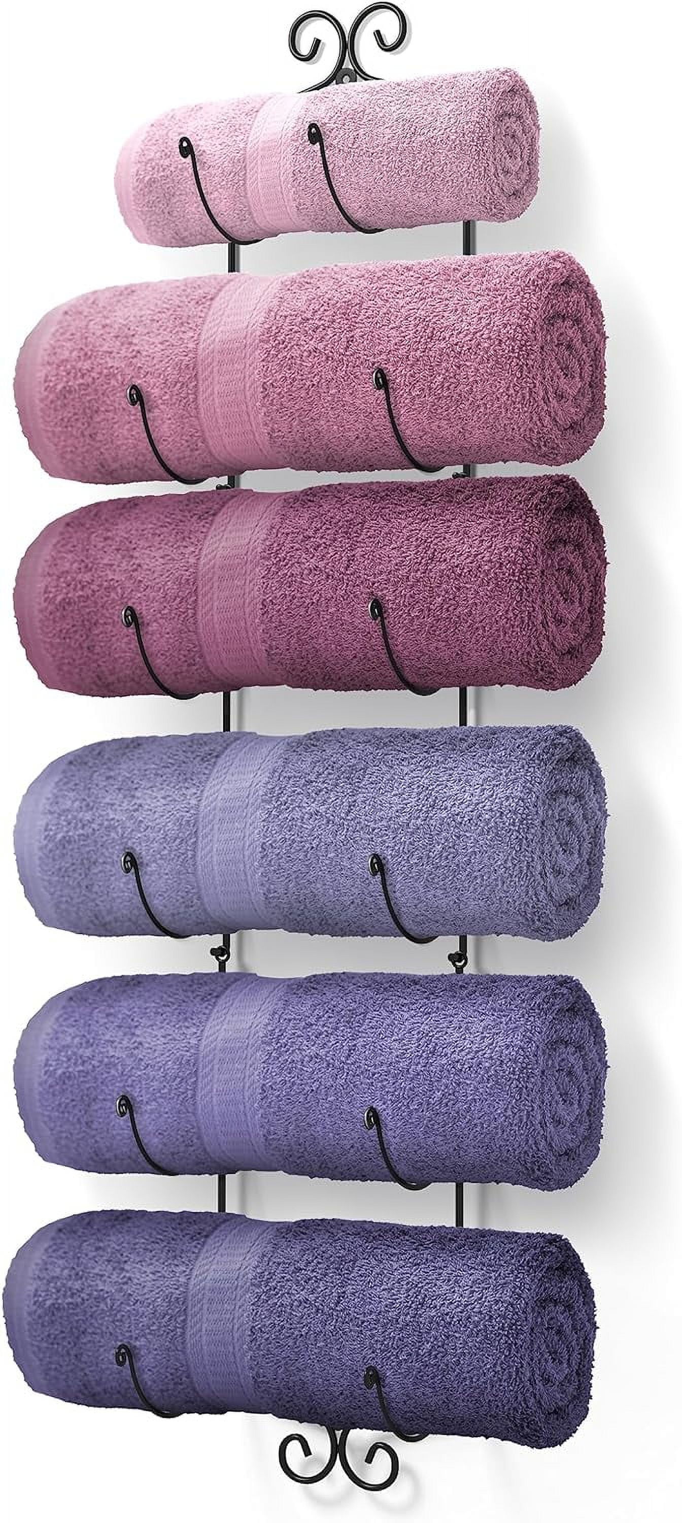 Towel Rack Wall Mounted – Metal Towel Holder for Bathroom Wall ...