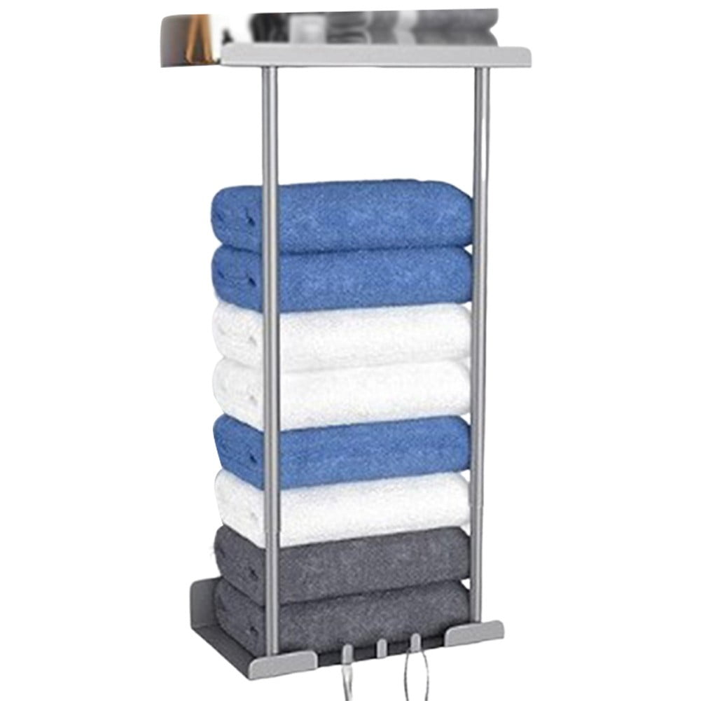 Towel Rack with Shelf for Bathroom Wall Mounted,Retractable Height ...