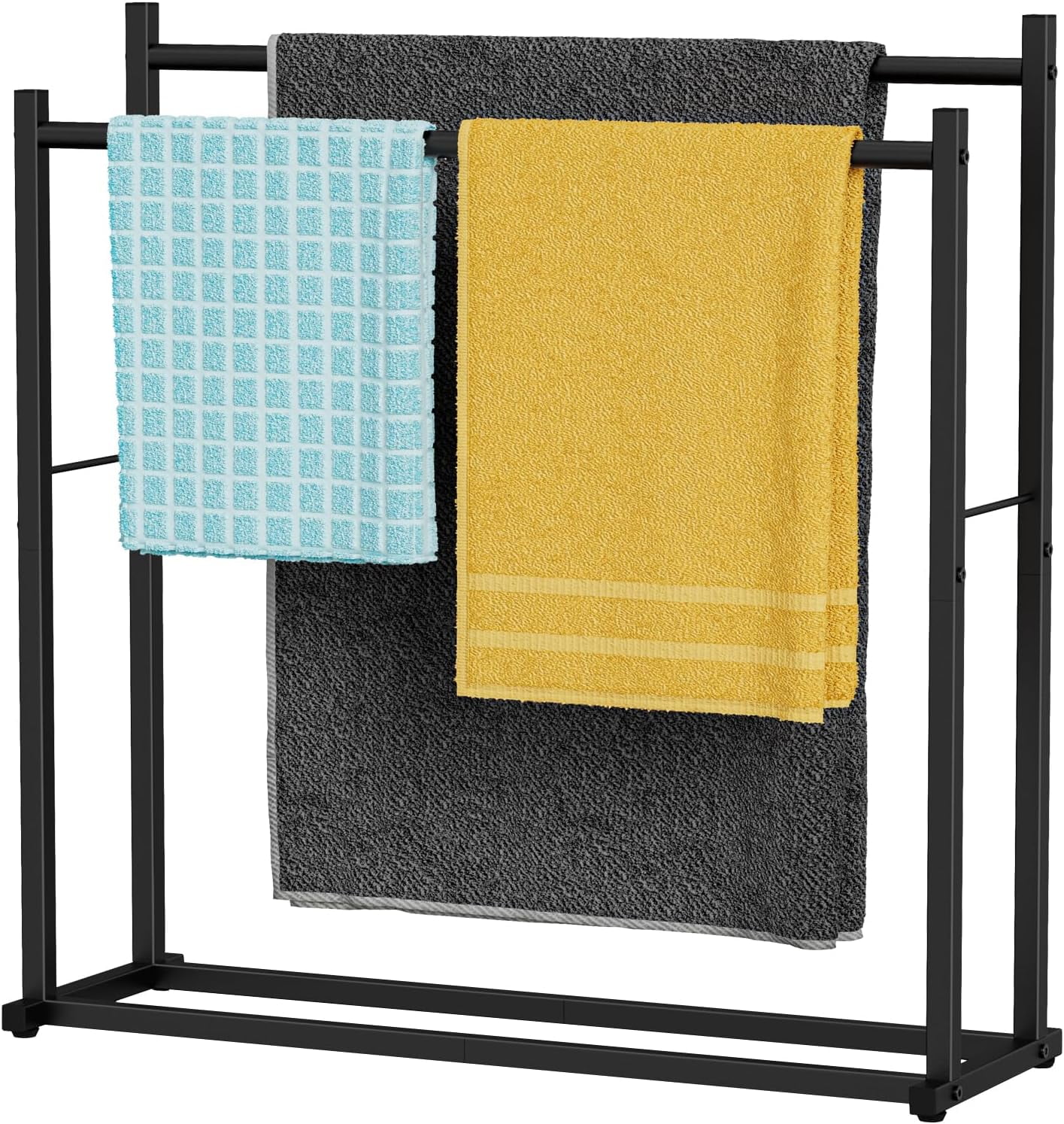 Towel Racks for Bathroom, 2 Tiers Wider Towel Drying Rack Outdoor, Free ...