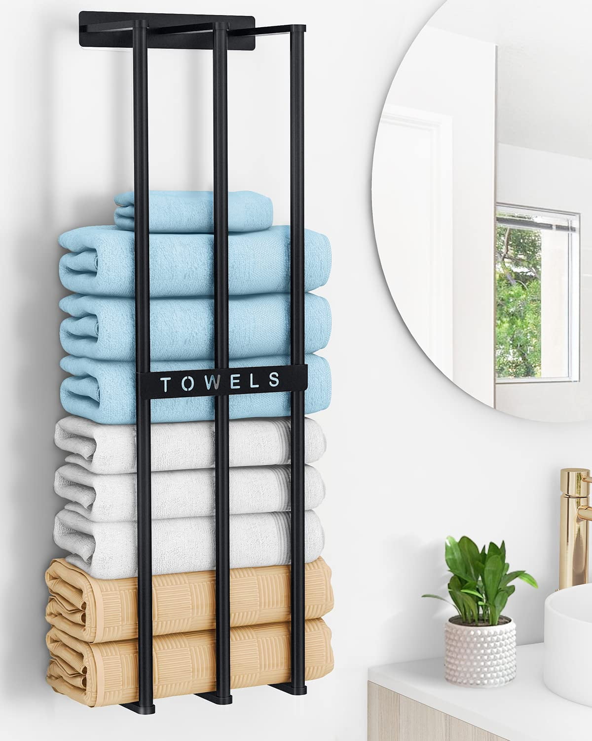 Towel Racks for Bathroom, 30 Inch Towel Rack for Rolled Towels, Wall ...