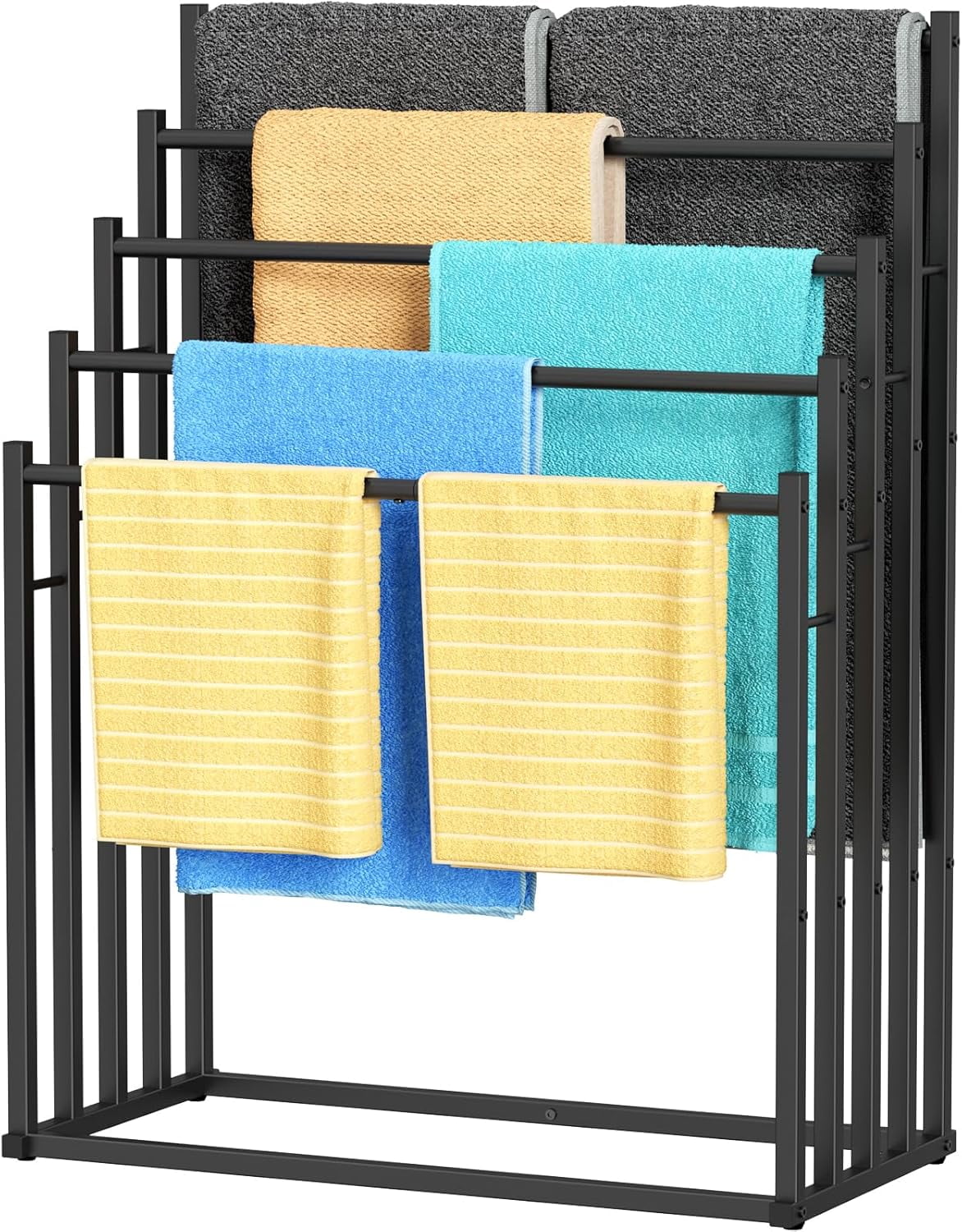 Towel Racks for Bathroom, 5 Tier Wide Towel Drying Rack Outdoor, Free ...