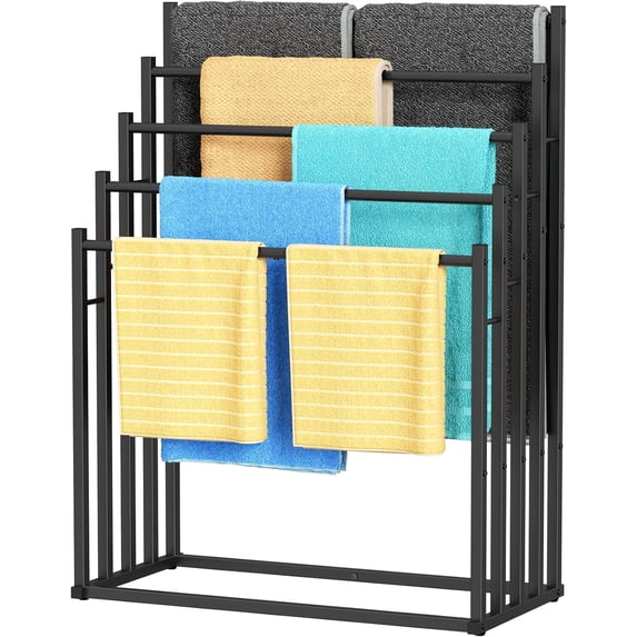 Towel Racks for Bathroom, 5 Tier Wide Towel Drying Rack Outdoor, Free ...