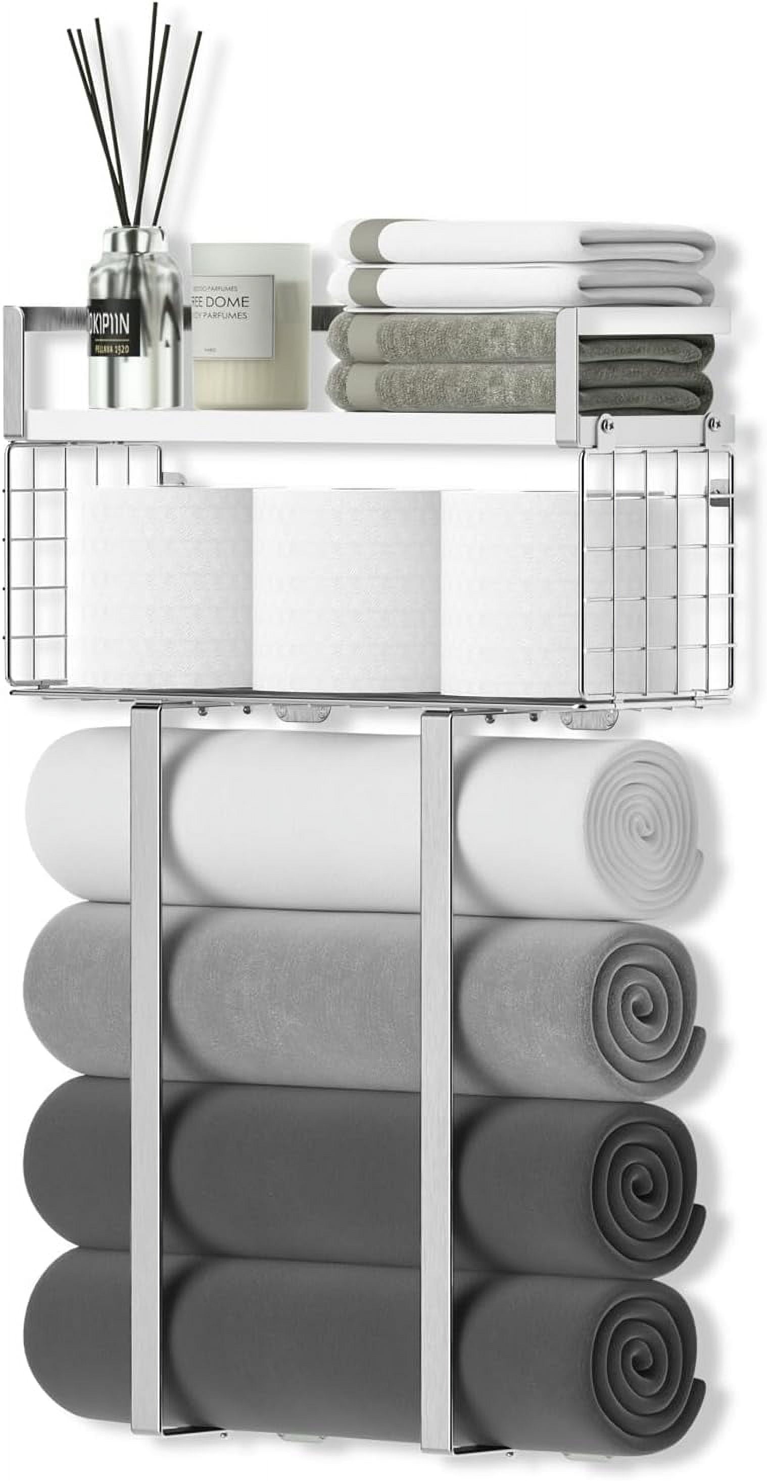 Towel Racks for Bathroom, Bathroom Shelf Over Toilet,Floating Shelves ...
