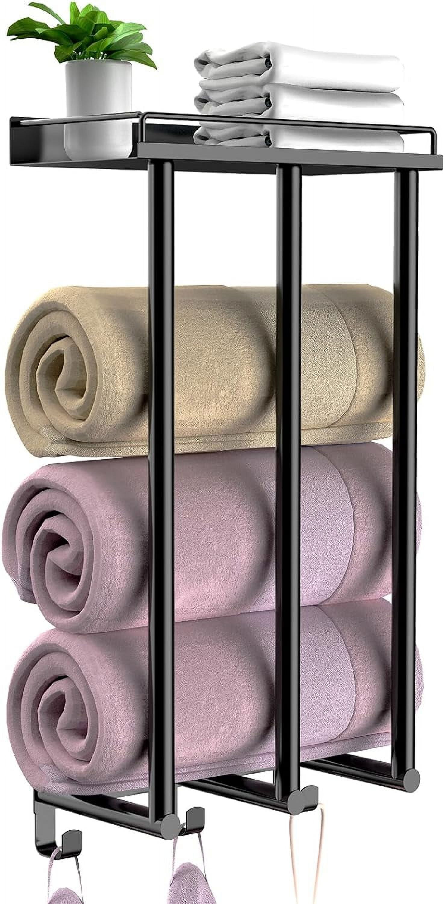 Towel Racks for Bathroom Wall Mounted, 3 Bars Metal Towel Holder with ...