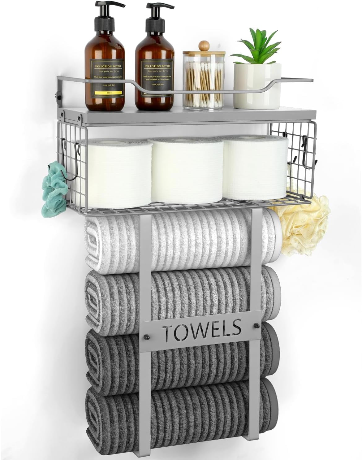 Towel Racks for Bathroom Wall Mounted - Bath Wall Towel Holder Set ...