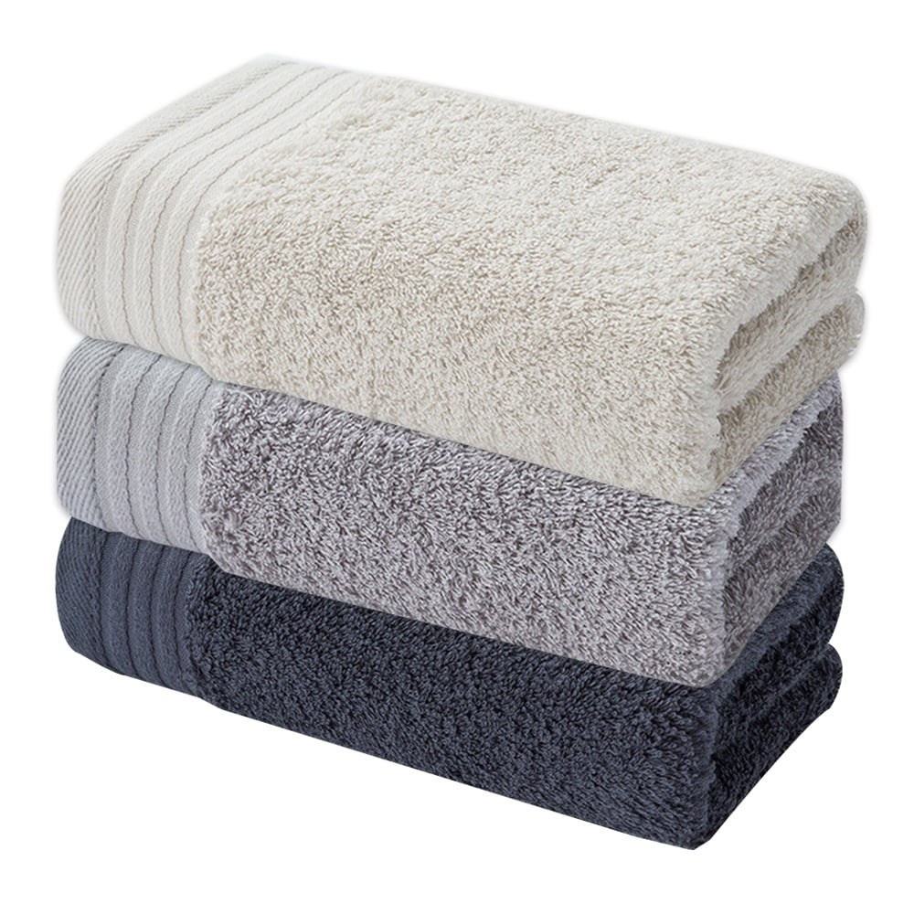 Towel Set of 3 Hand Towels 13.3" x 29.5"Color:Dark Grey | Pure Cotton ...