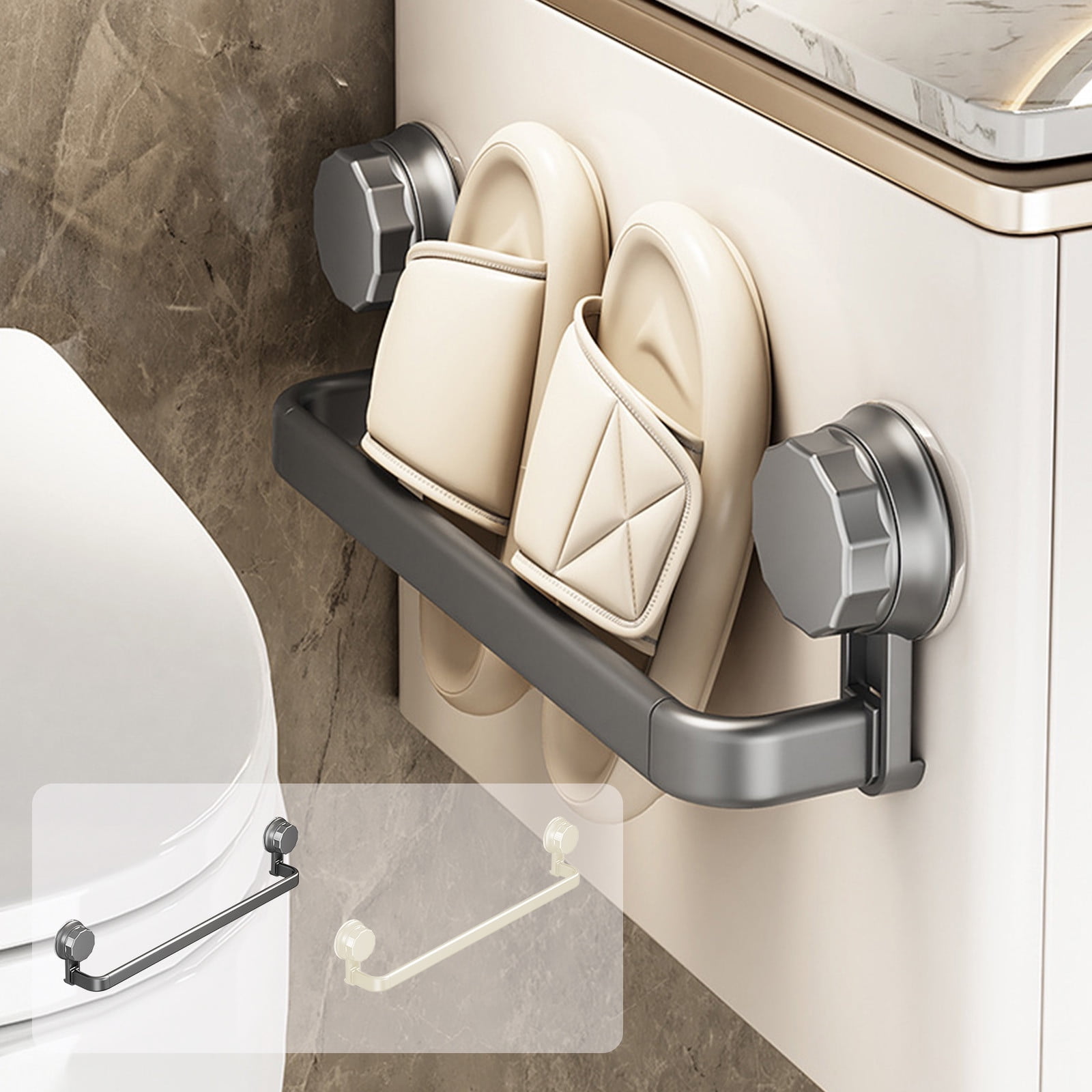 Towel and Shoe Organizer Rack | Wall Mounted Slipper Storage Shelf ...