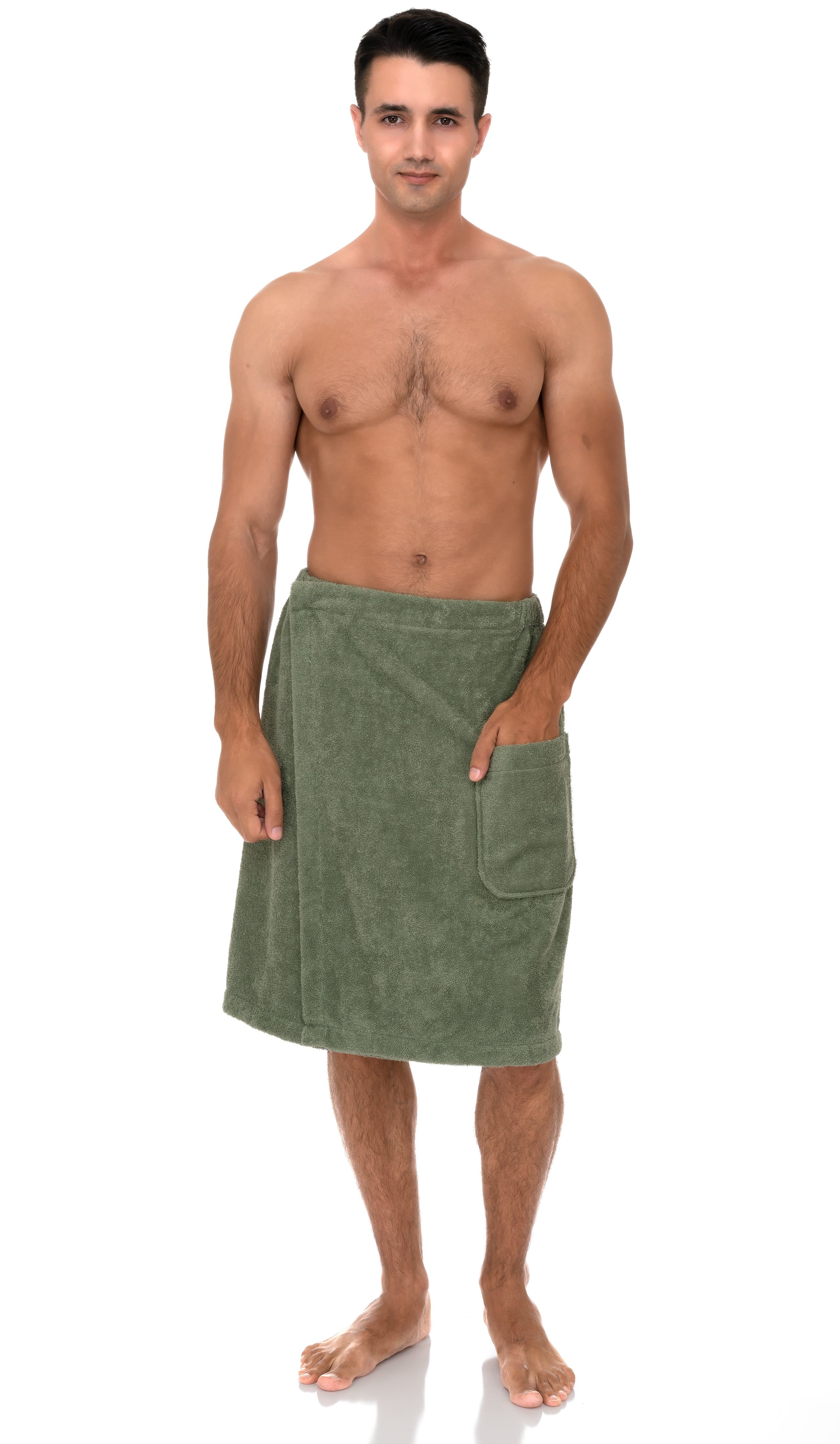TowelSelections Men's Wrap Adjustable Cotton Terry Shower Bath Gym ...