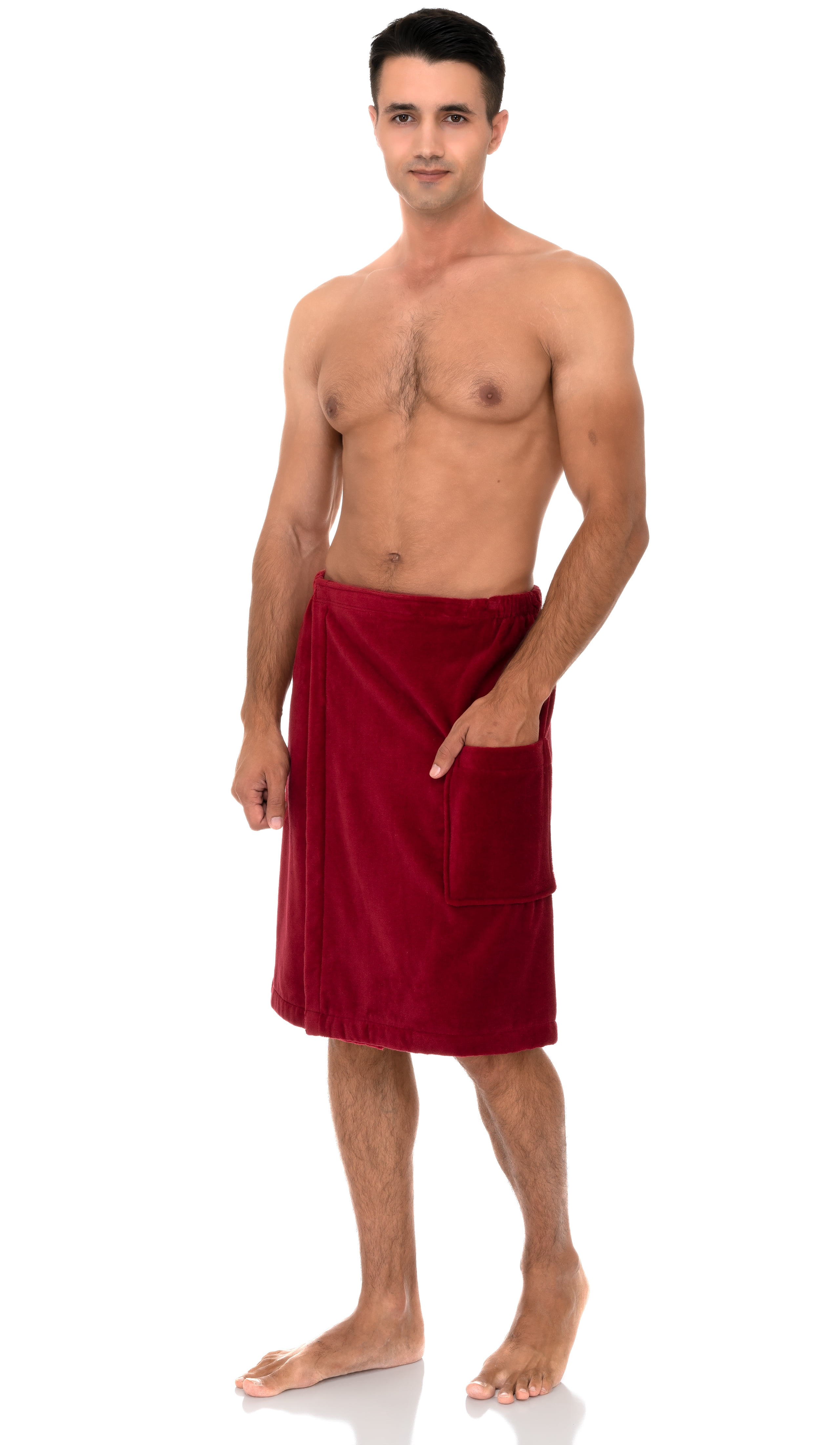 TowelSelections Men's Wrap Adjustable Cotton Velour Shower Bath Gym ...
