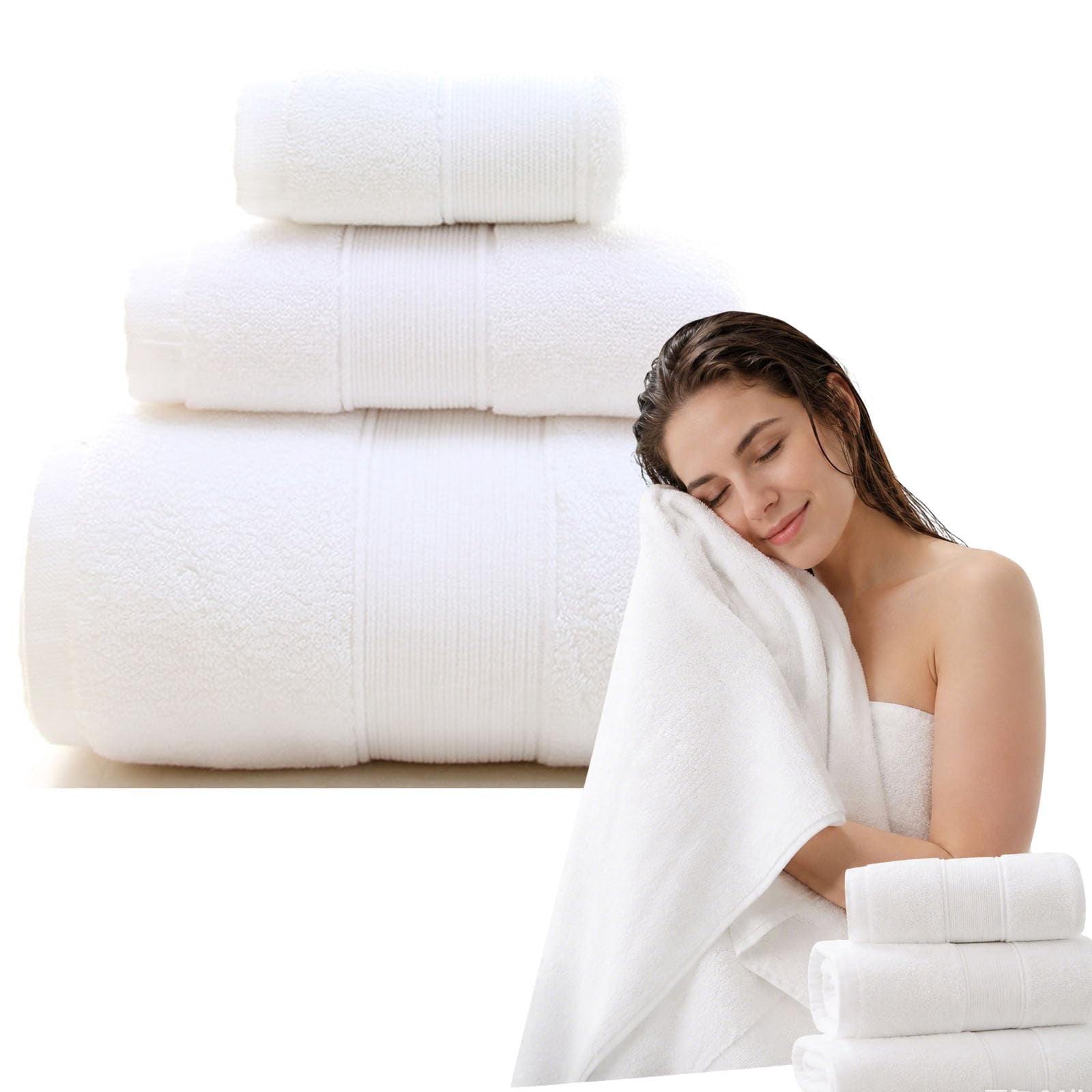 Towels 800 GSM Egyptian Cotton, 2026 Luxury Bath Towel Set 3 Pack ...