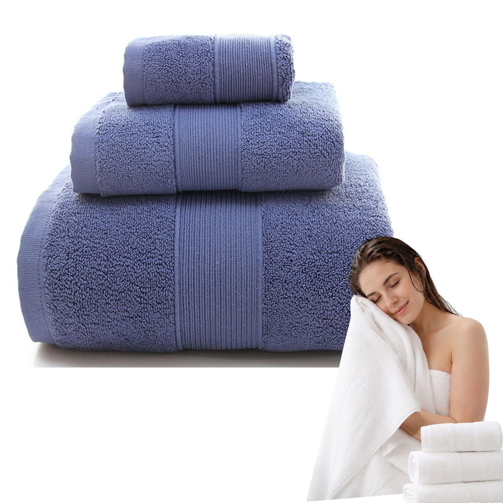 Towels 800 GSM Egyptian Cotton, 2026 Luxury Bath Towel Set 3 Pack ...