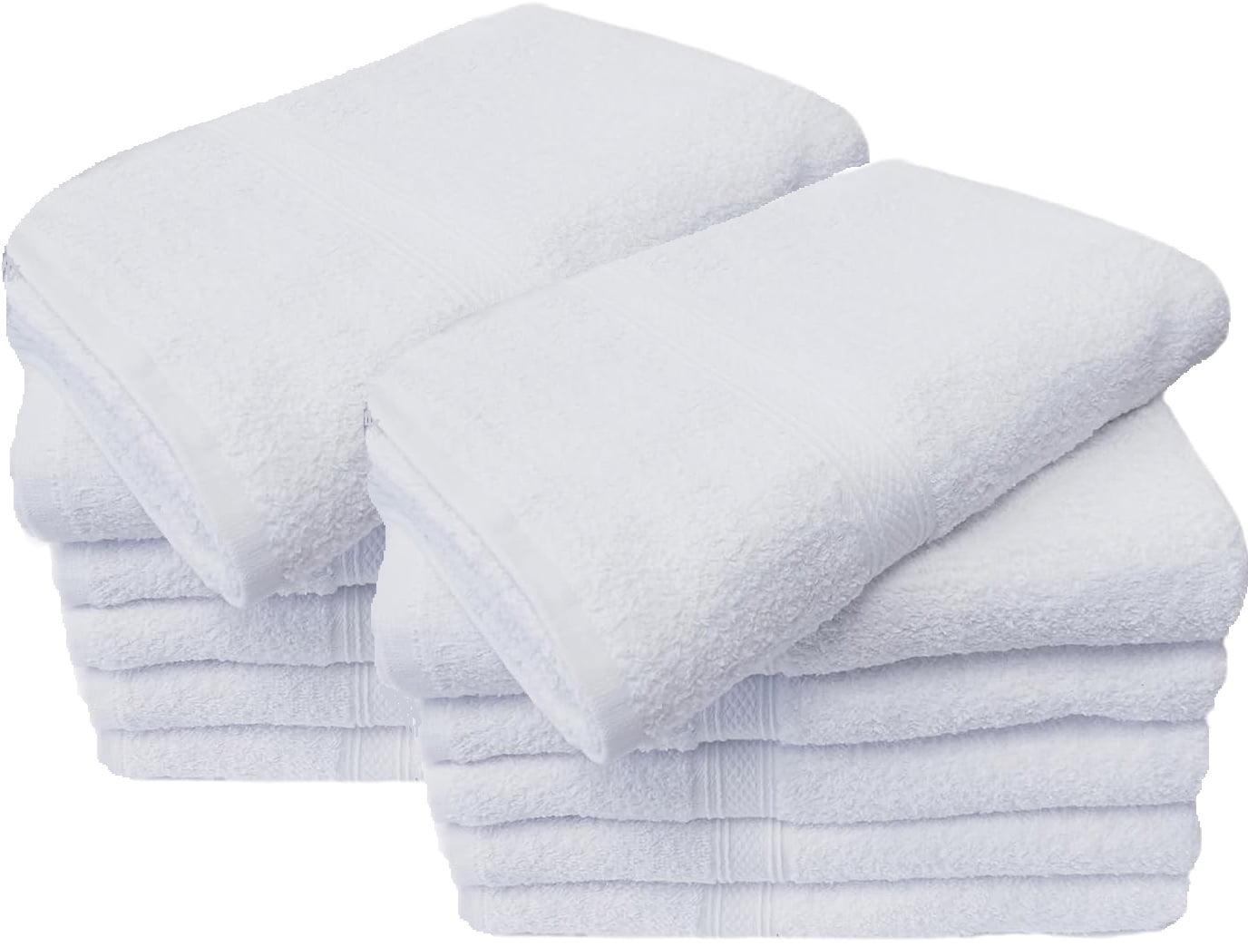 Towels N More 12 Pack 15X25 Hand Towels White Soft 100% Cotton Ring ...
