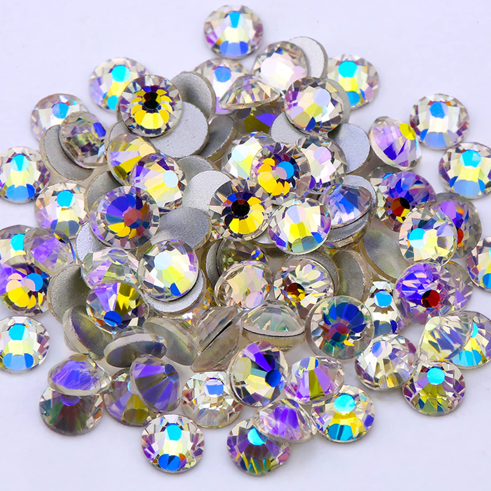 Towenm Glass Flatback Rhinestones, 6.5mm Flat Back Crystals for Craft ...
