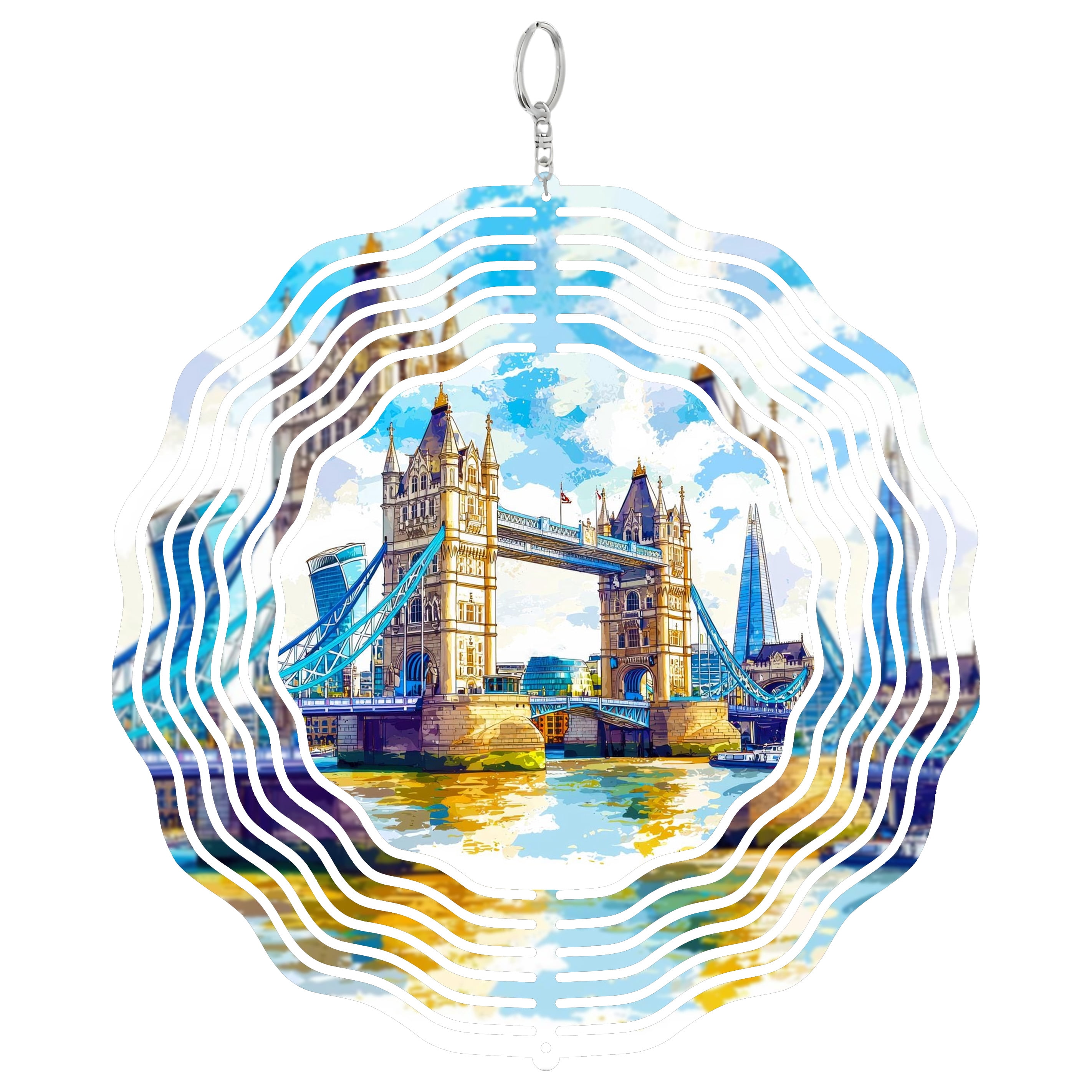 Tower Bridge London Landmark 3D Wind Spinner Metal Kinetic Yard Art ...