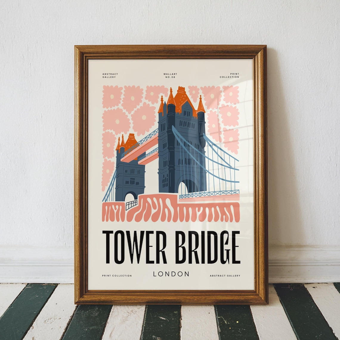 Tower Bridge London Modern Travel Decor Boho Floral Aesthetic Lover ...