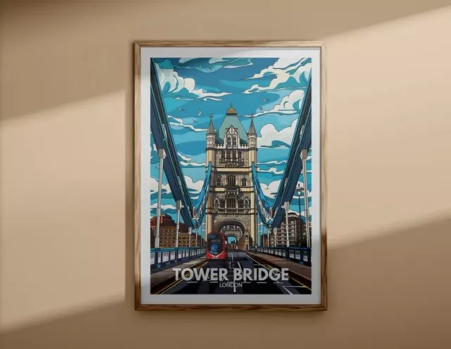Tower Bridge Print - Tower Bridge City Poster, Uk Wall Art, London Wall ...