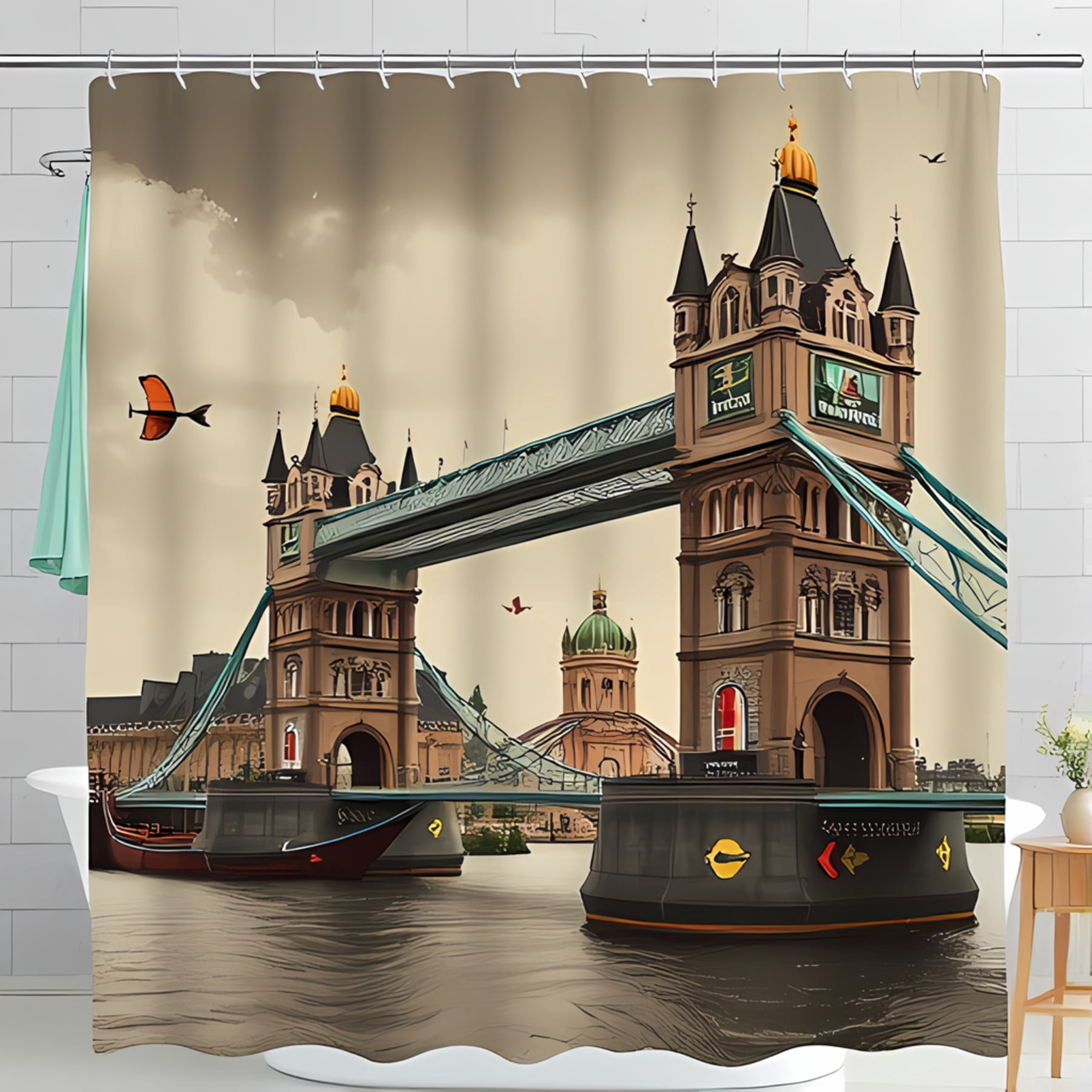 Tower Bridge Shower Curtain - Stunning Gothic Architecture Design ...