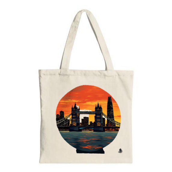Tower Bridge Sunset Tote Bag - Canvas Multifunctional Reusable Shopping ...