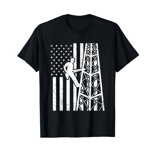 Tower Climber American Flag Cell Tower Towers Worker T-Shirt - Walmart.com