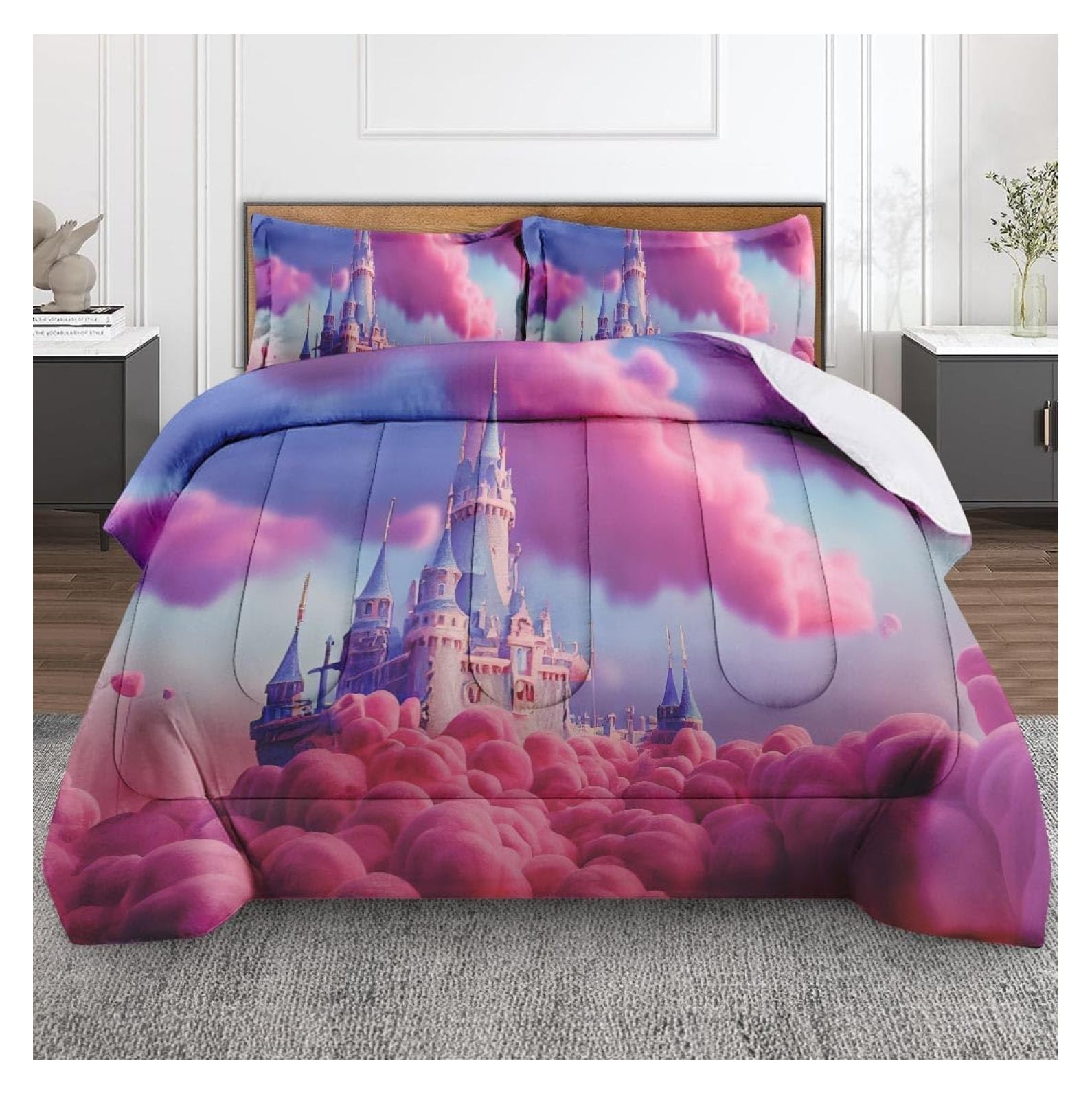 Tower Comforter Set, Heaven Wonderland Happy Bedding Set 2 Piece, All ...