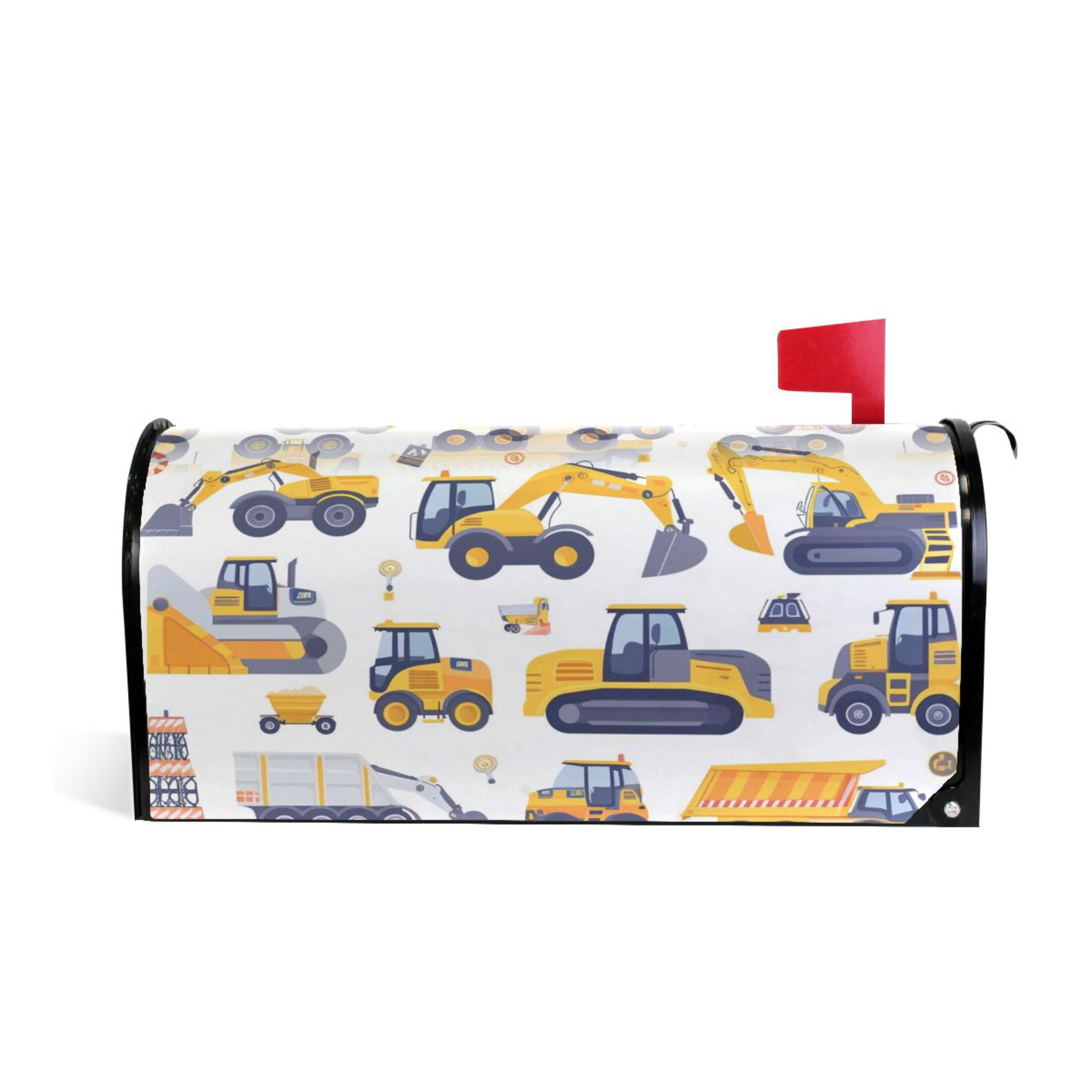 Tower Excavator Dump Truck Mailbox Covers Magnetic Post Box Cover Wraps ...