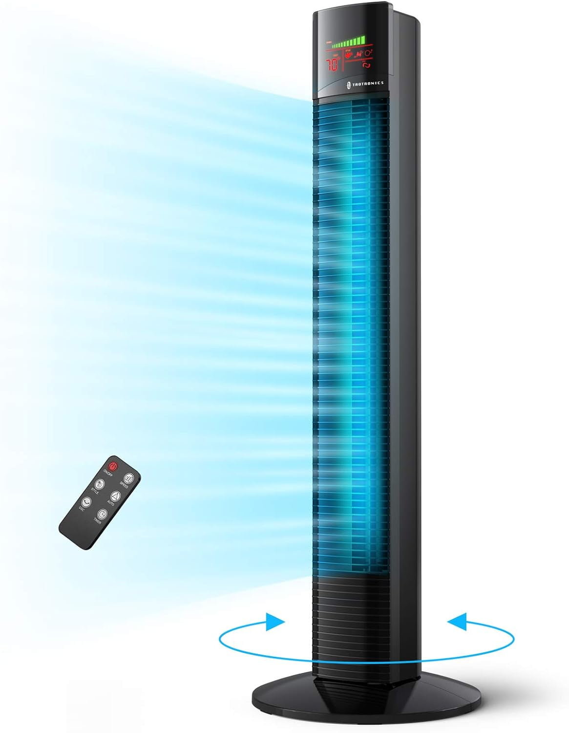 Tower Fan, 36" Oscillating Tower Fan With Remote, 9 Modes, Large Led ...